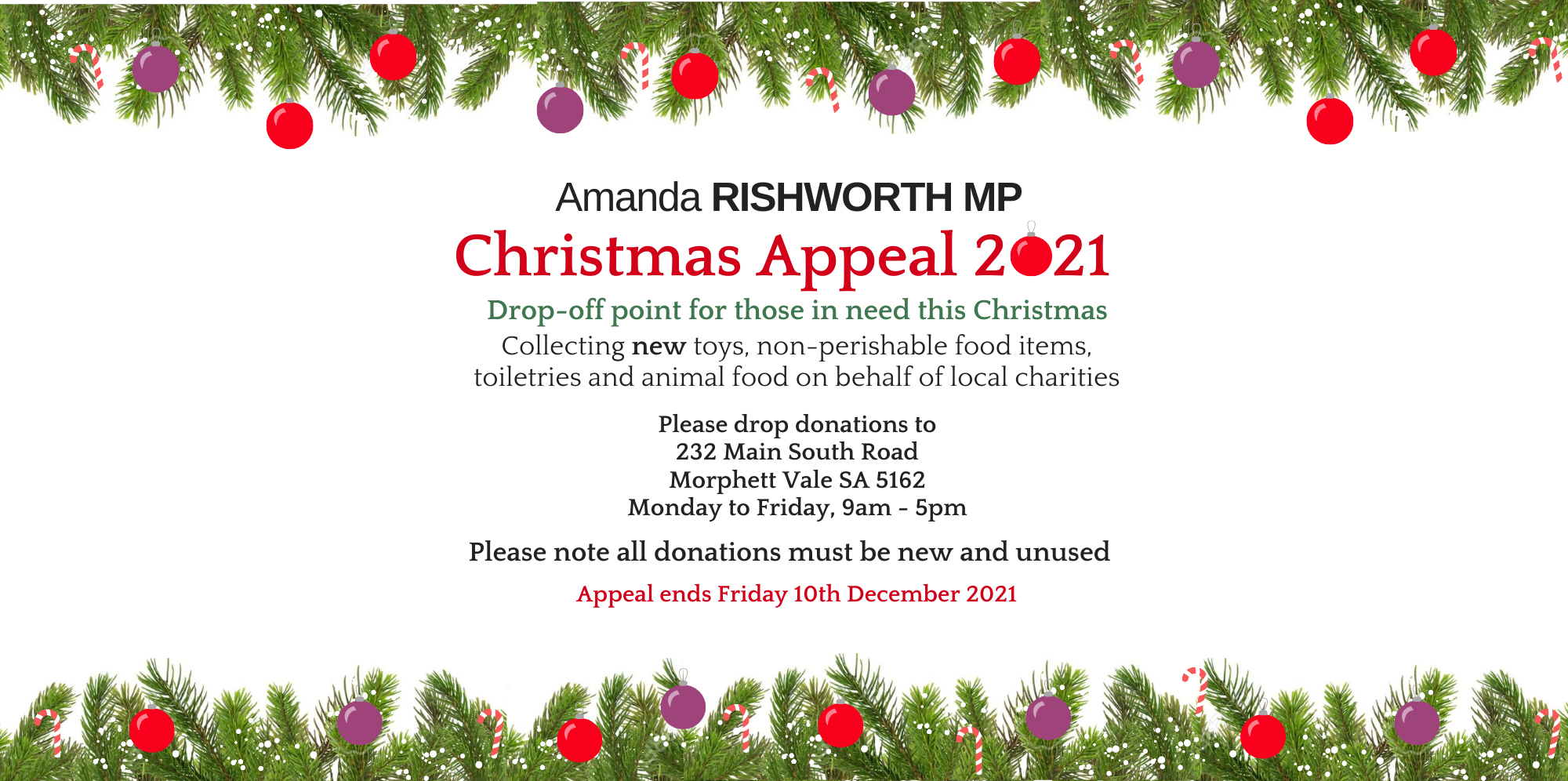 Christmas Appeal 2021 - Amanda Rishworth MP